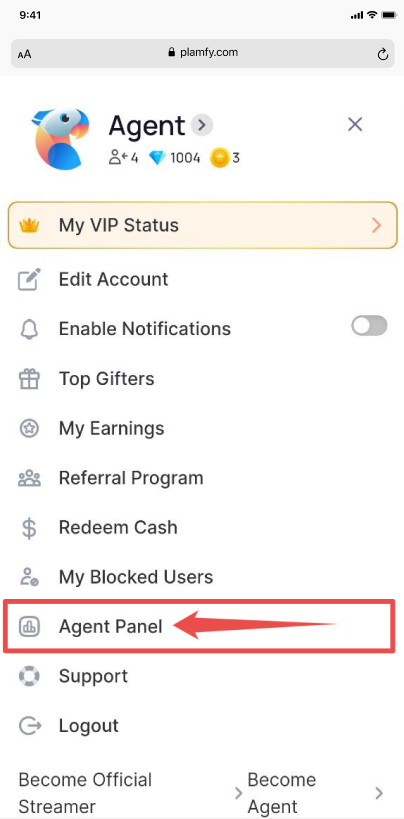 How to access and use Panel for Agents – Plamfy